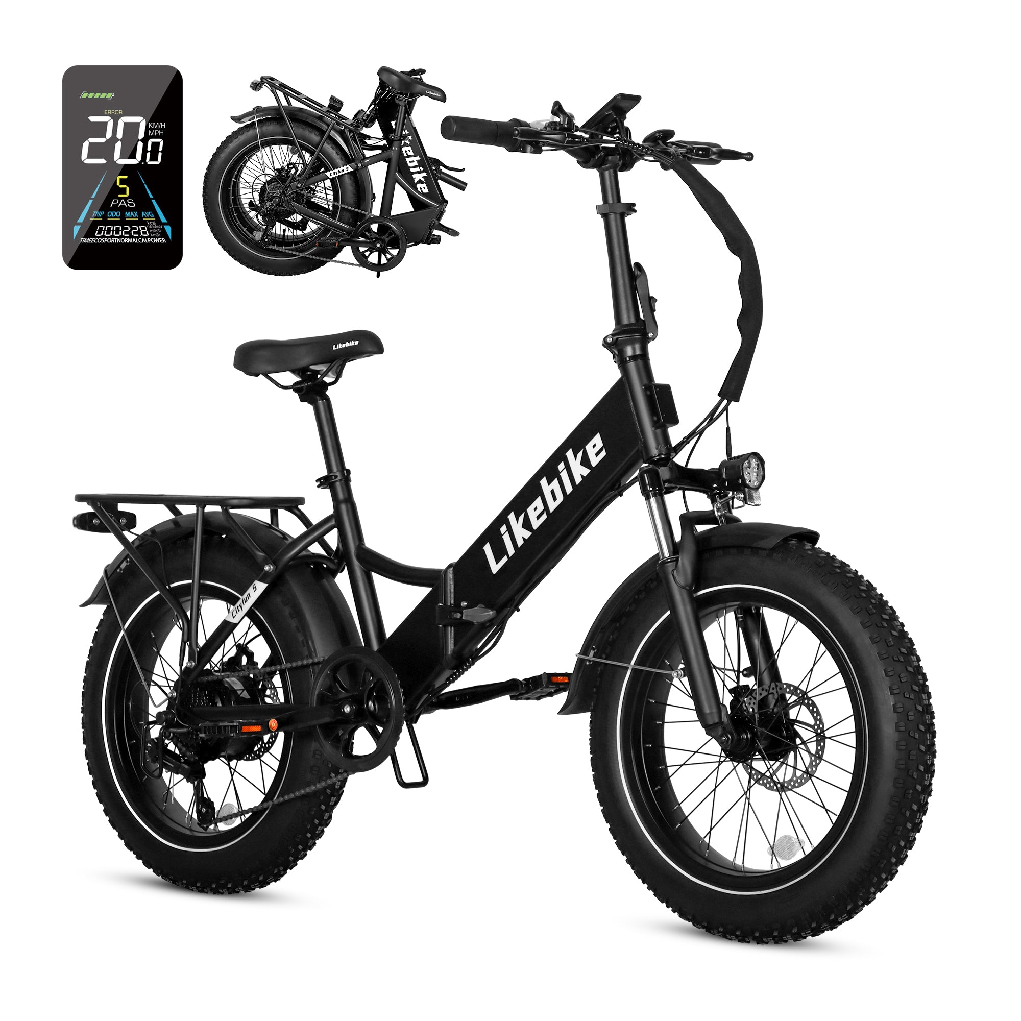 Cityfun S Commuter E-Bike 20”x4.0” Fat Tire – Likebike