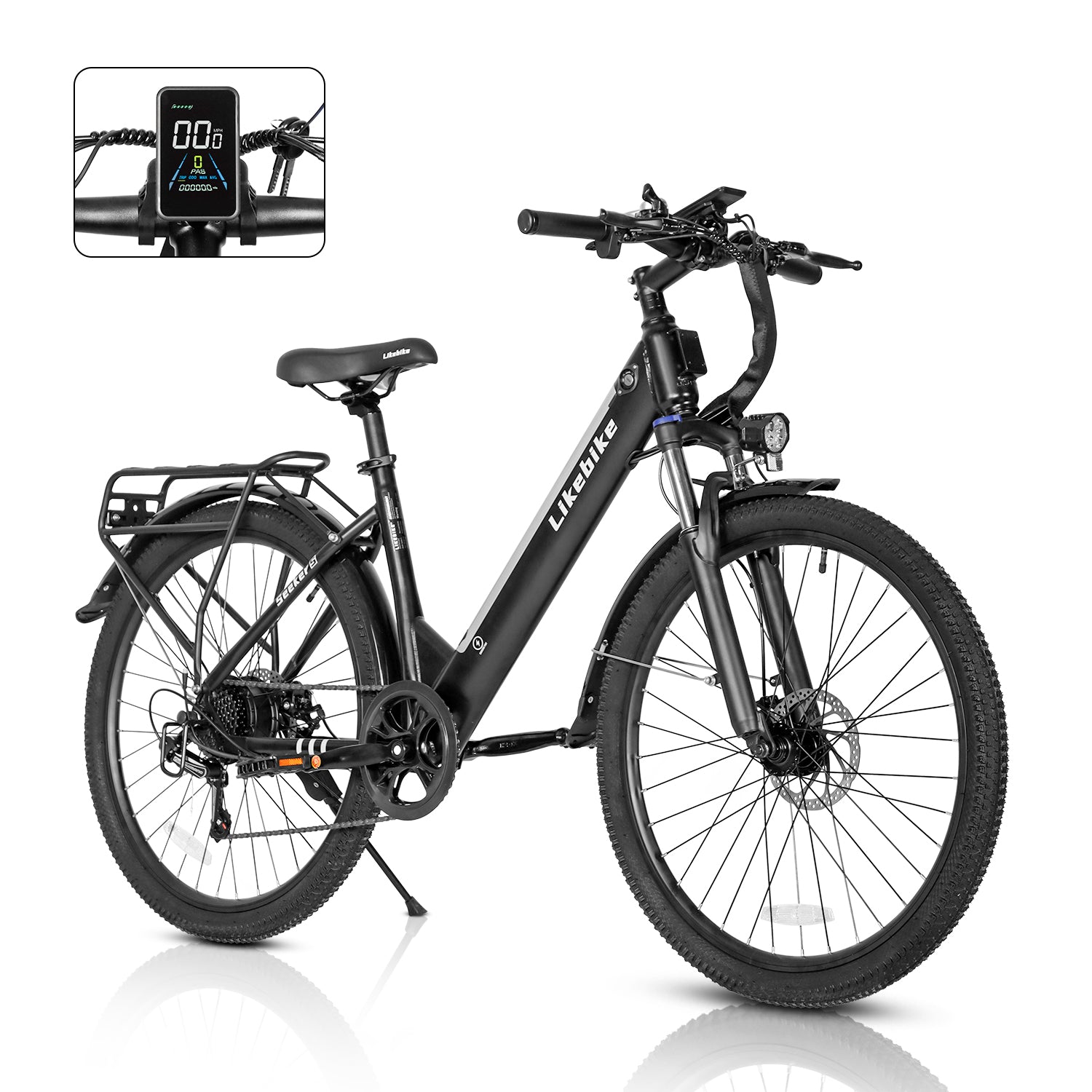 Seeker S Electric Bike 26”x 1.95” Tire Commuting Bike – Likebike